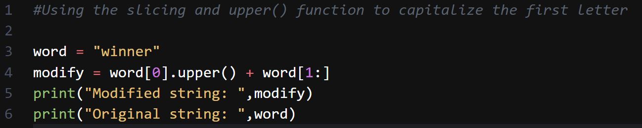 How to capitalize first letter in Python?