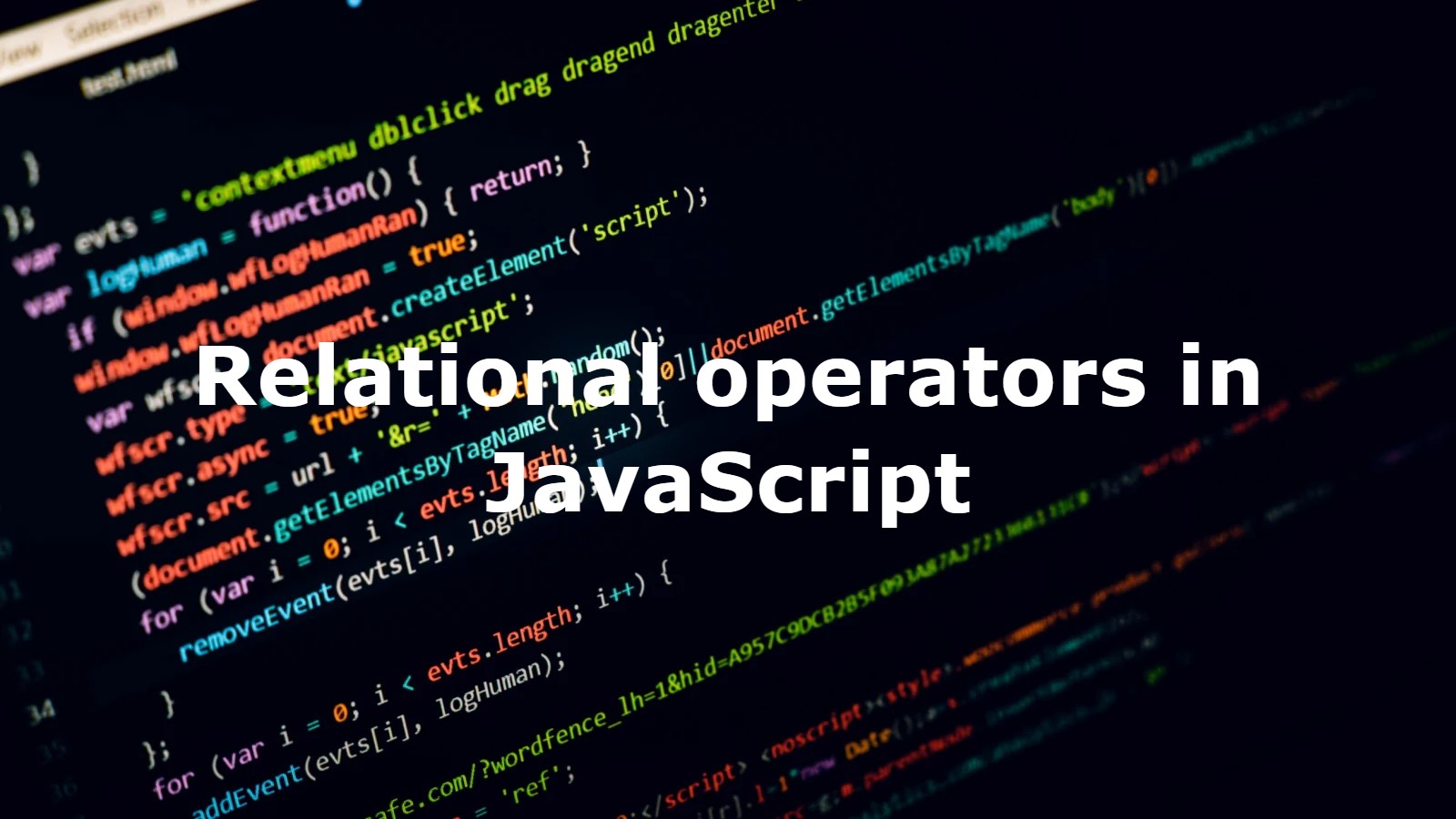 Relational Operators In JavaScript